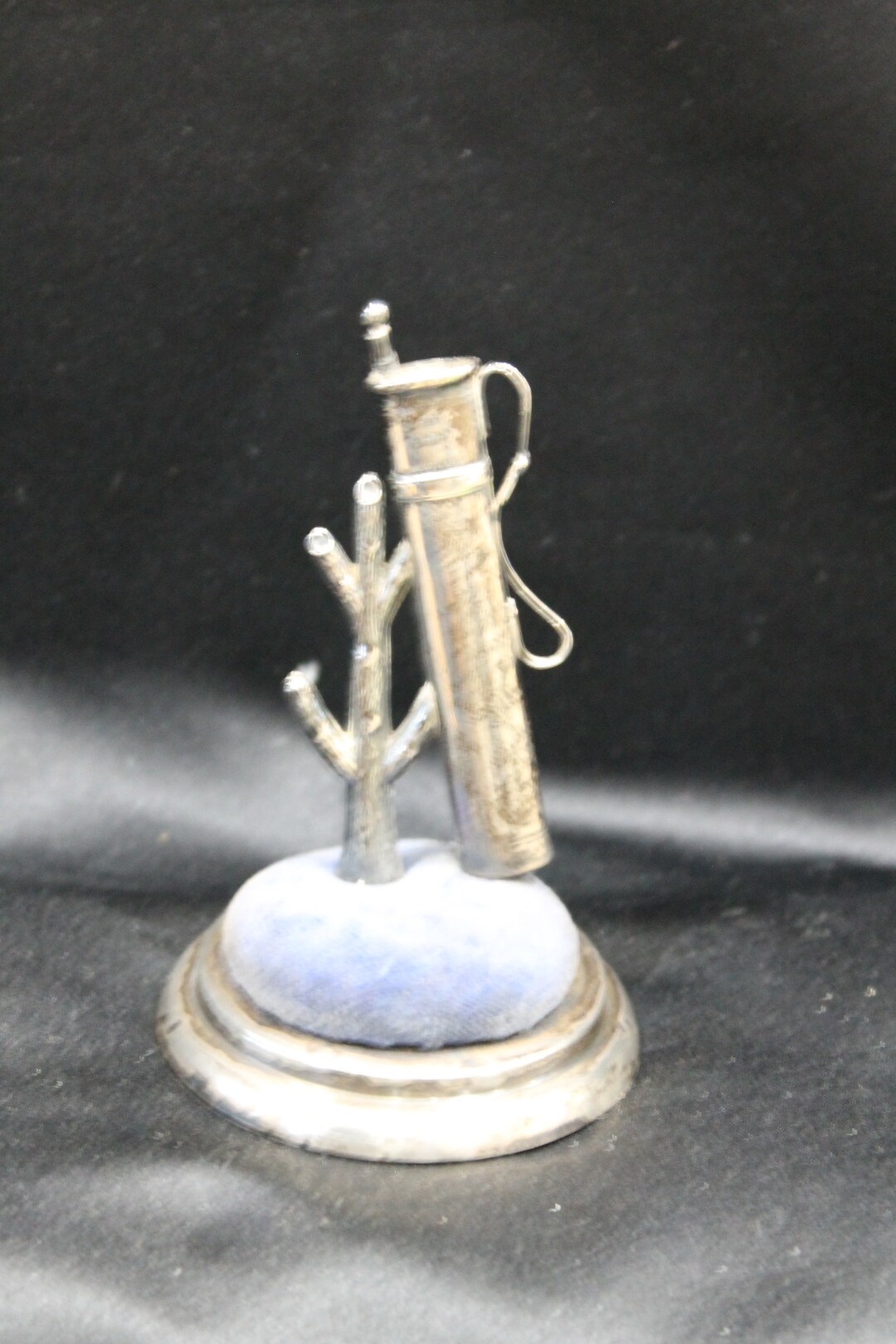 1900s Silver Hat Pin Stand, Golf Theme Ladies Accessory, Antique 1911 ...