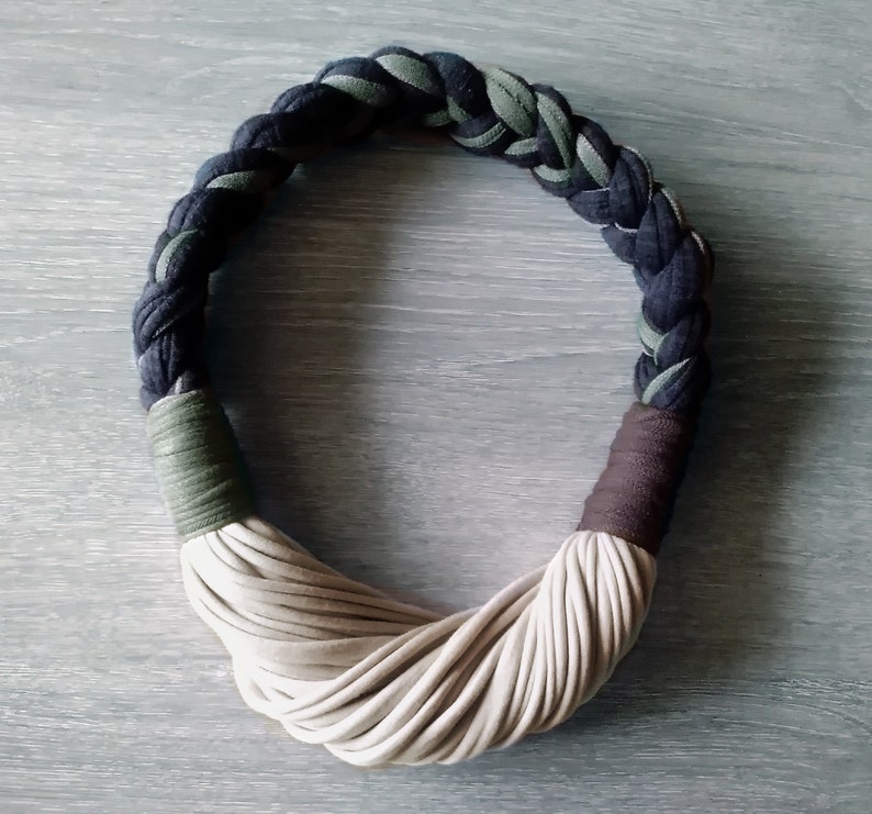 EARTH COLORS Unique Fabric Knitted Necklace - Etsy