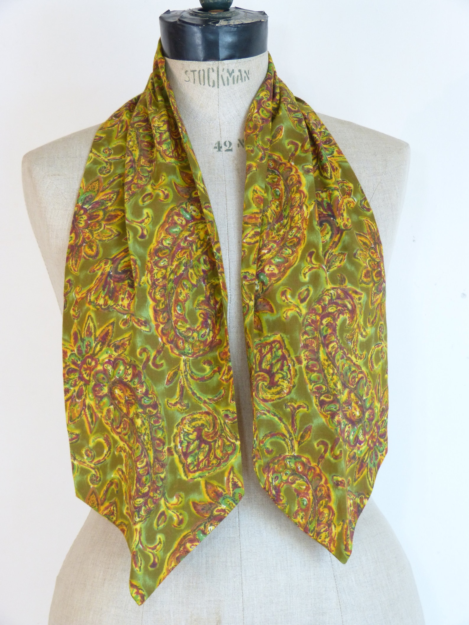 Psychedelic Flower & Paisley Pattern Scarf Mid Century Mod | Etsy