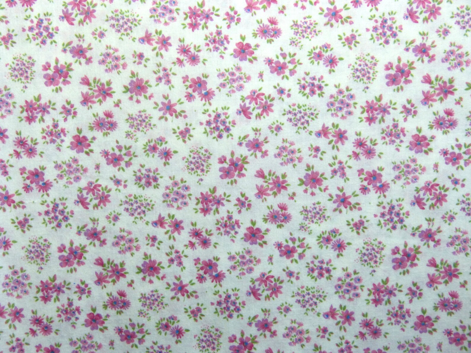 Pink little flower print unused slightly fluffy cotton sheet | Etsy