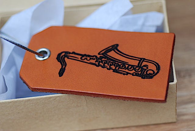 Saxophone or Alto Sax Instrument Tag Instrument Case ID | Etsy