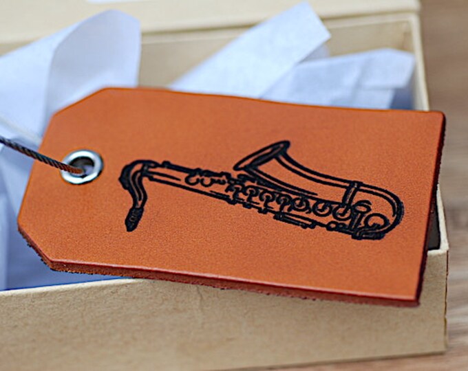 Saxophone or Alto Sax - Instrument Tag, Instrument Case ID Tag ...