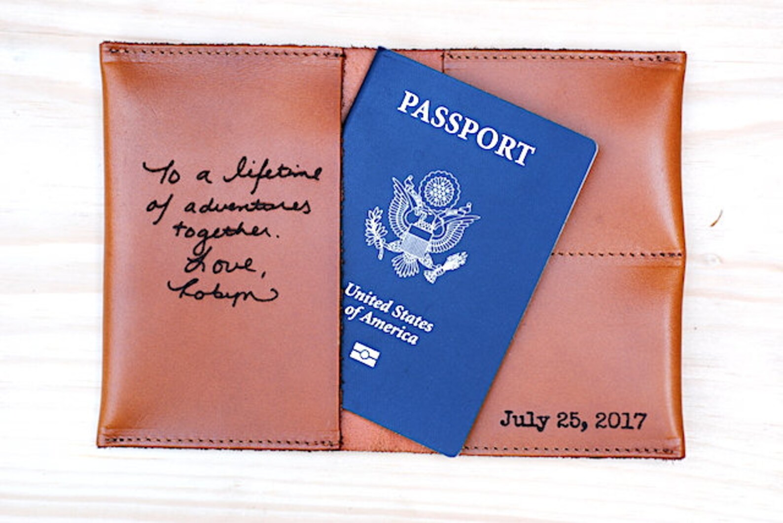 Handwriting Gift Personalized Leather Passport Case Custom | Etsy