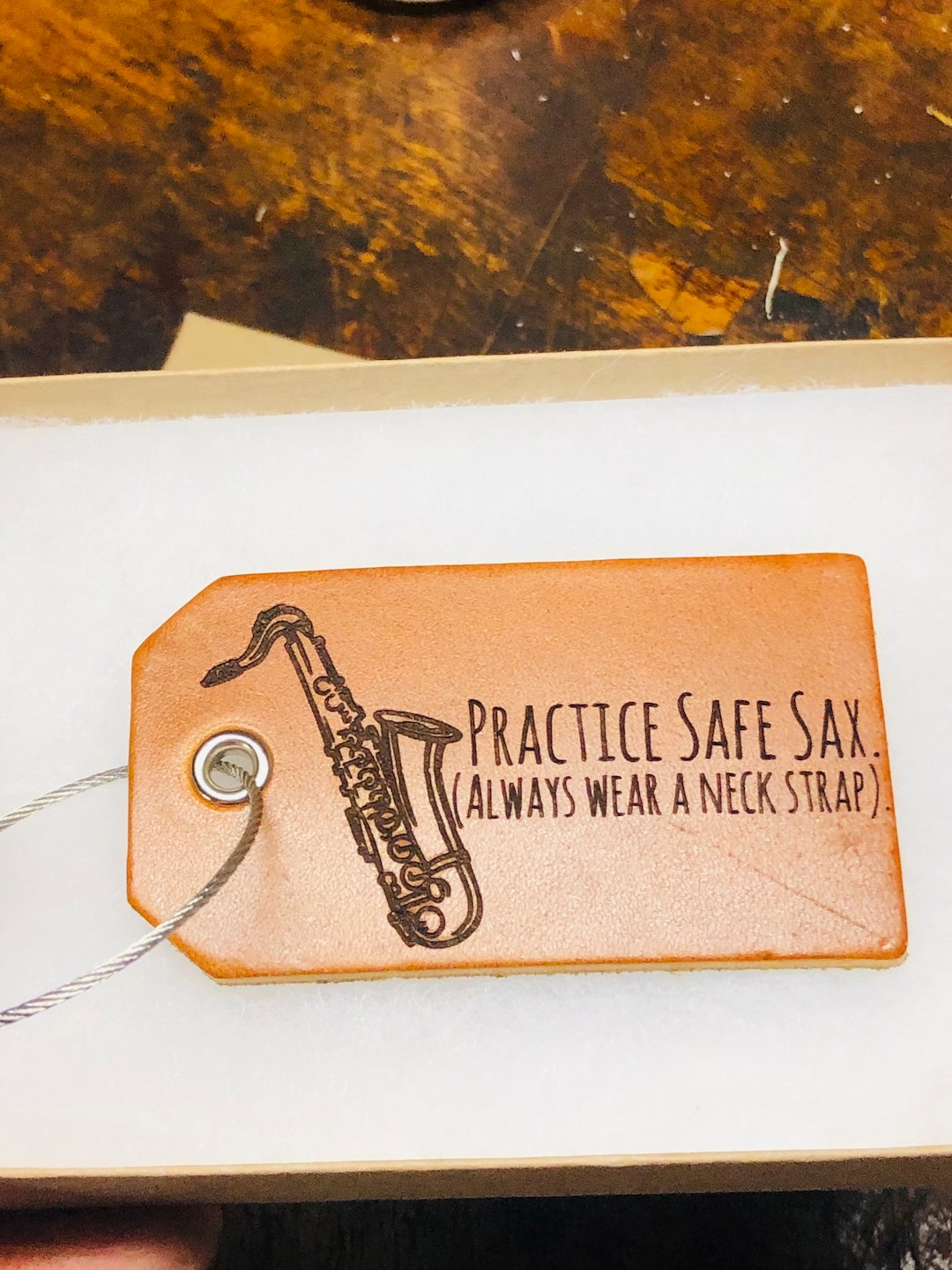 Saxophone Instrument Tag Practice Safe Sax Always Wear a Neck Strap - Etsy