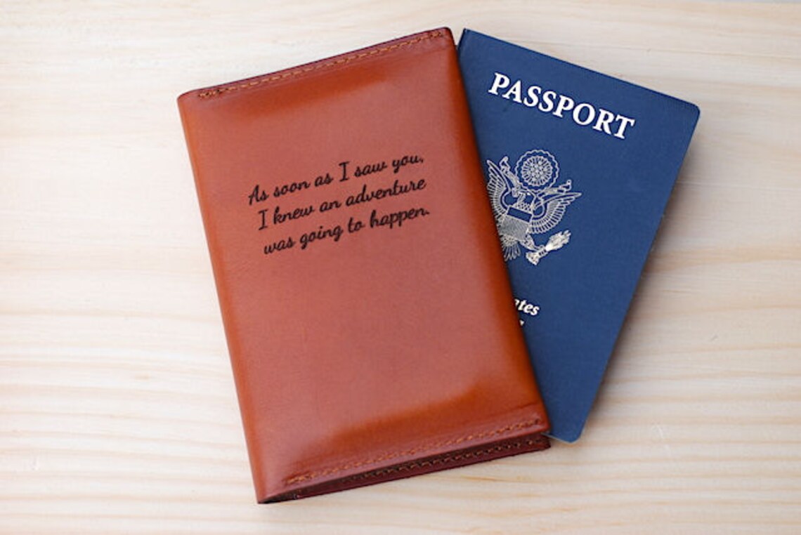 Your Handwriting Custom Leather Passport Holder Personalized | Etsy