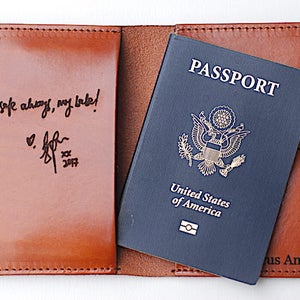 Your Handwriting Custom Leather Passport Holder - Personalized Passport ...