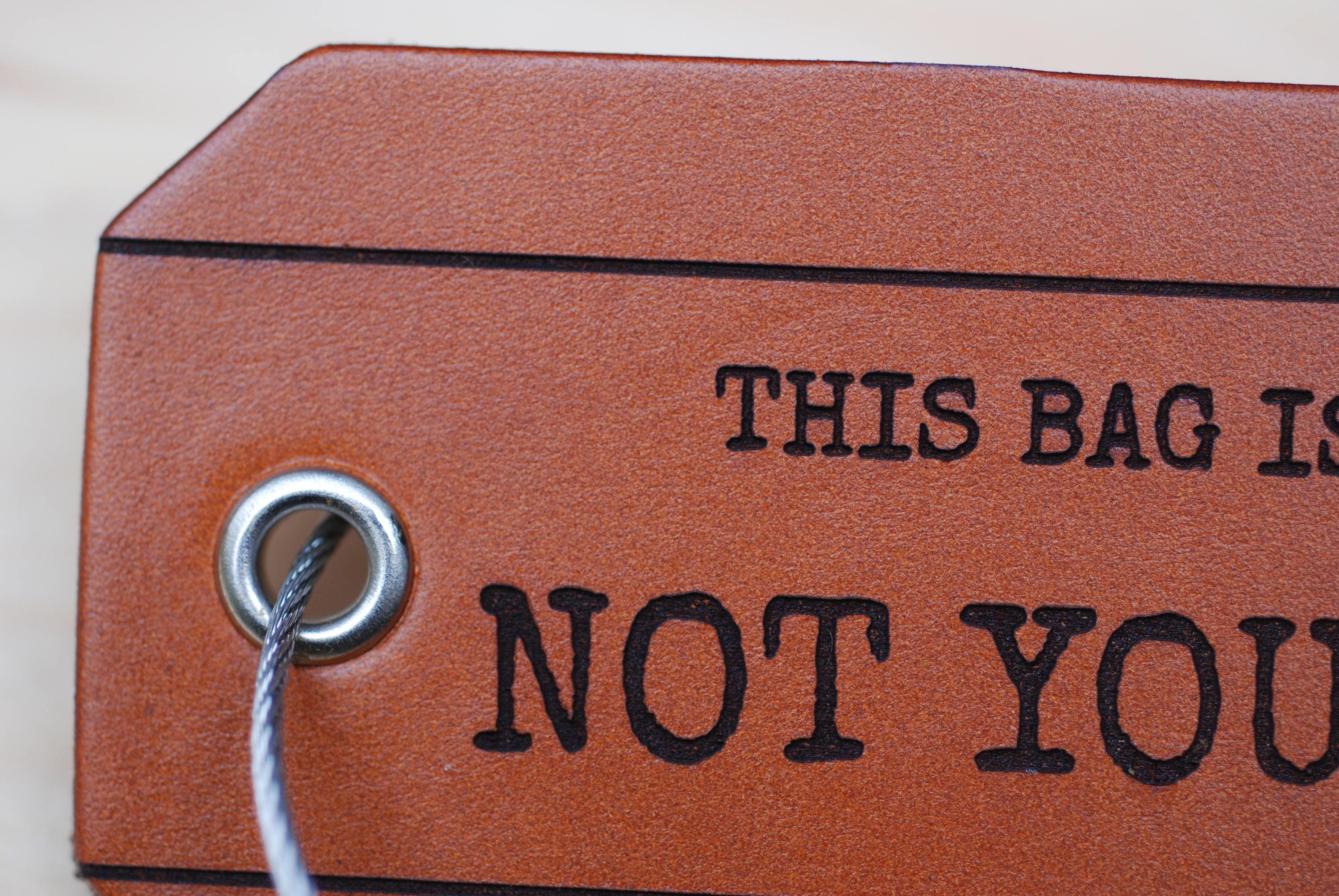 This Bag is Not Yours Leather Luggage Tag for Him - Etsy