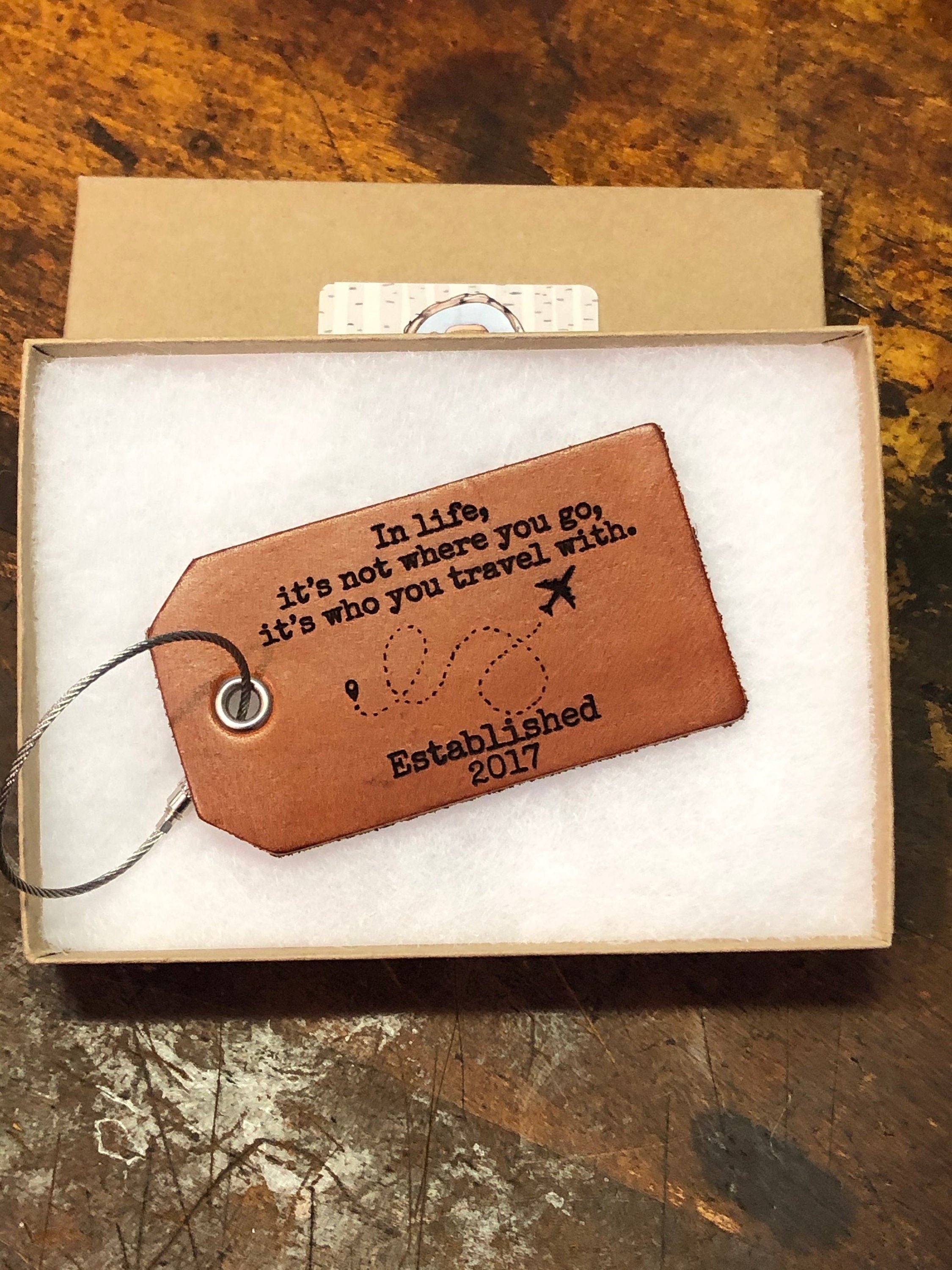 Travel Quotes Airplane Couples Anniversary Gift Leather | Etsy