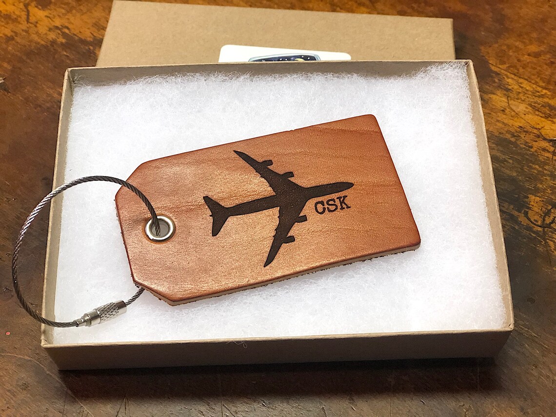 Plane Luggage Tag Gift for Pilot Monogram Flight Airplane - Etsy
