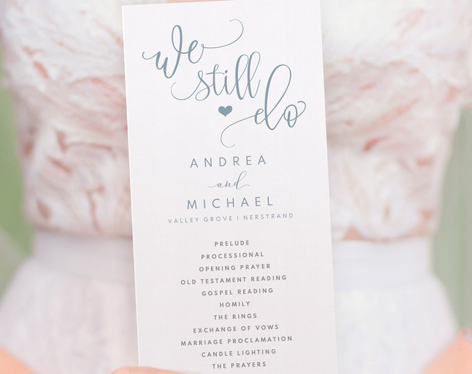 Vow Renewal Wedding Program Fans Fully Assembled Custom Paddle - Etsy