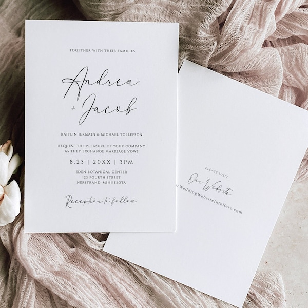Handwriting Wedding Invitation - Etsy