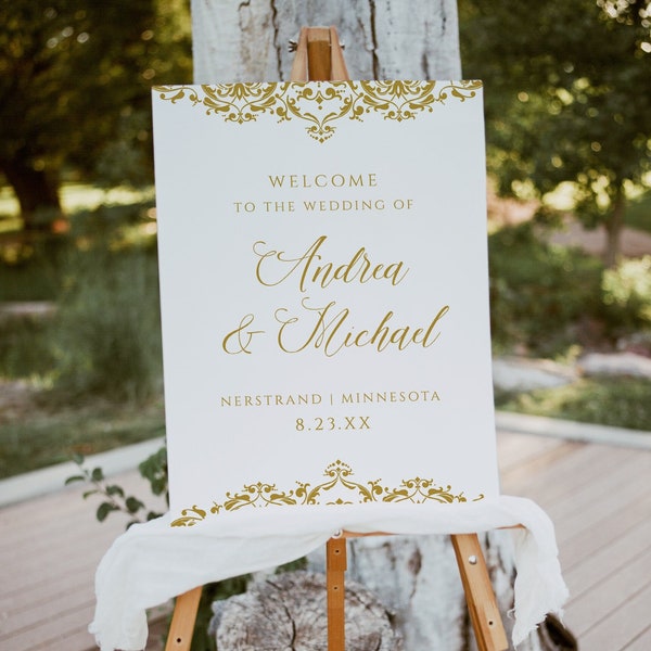 Gold Welcome Sign Wedding - Etsy