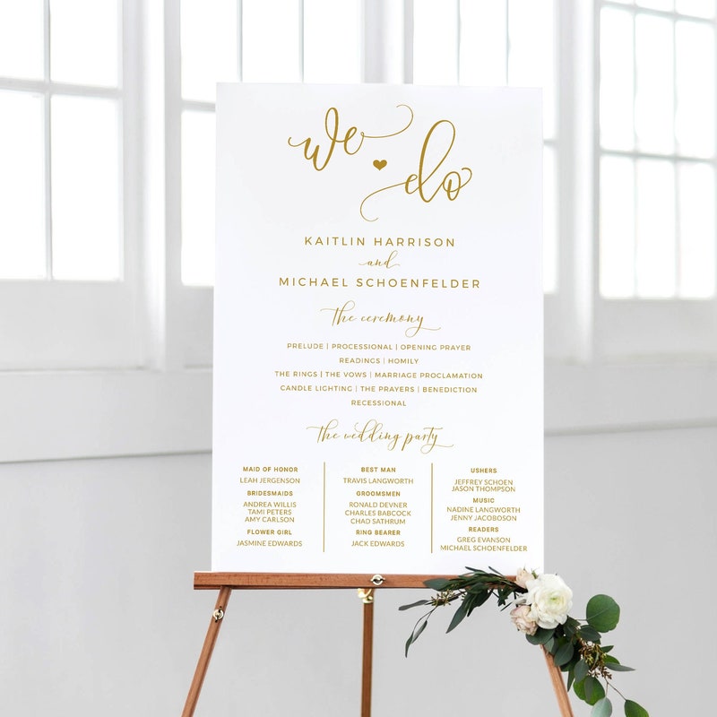 Wedding Program Sign - Etsy