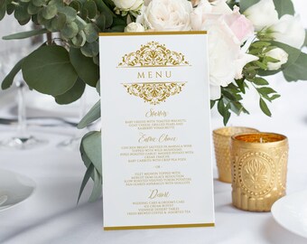 Gold Wedding Menu | Etsy