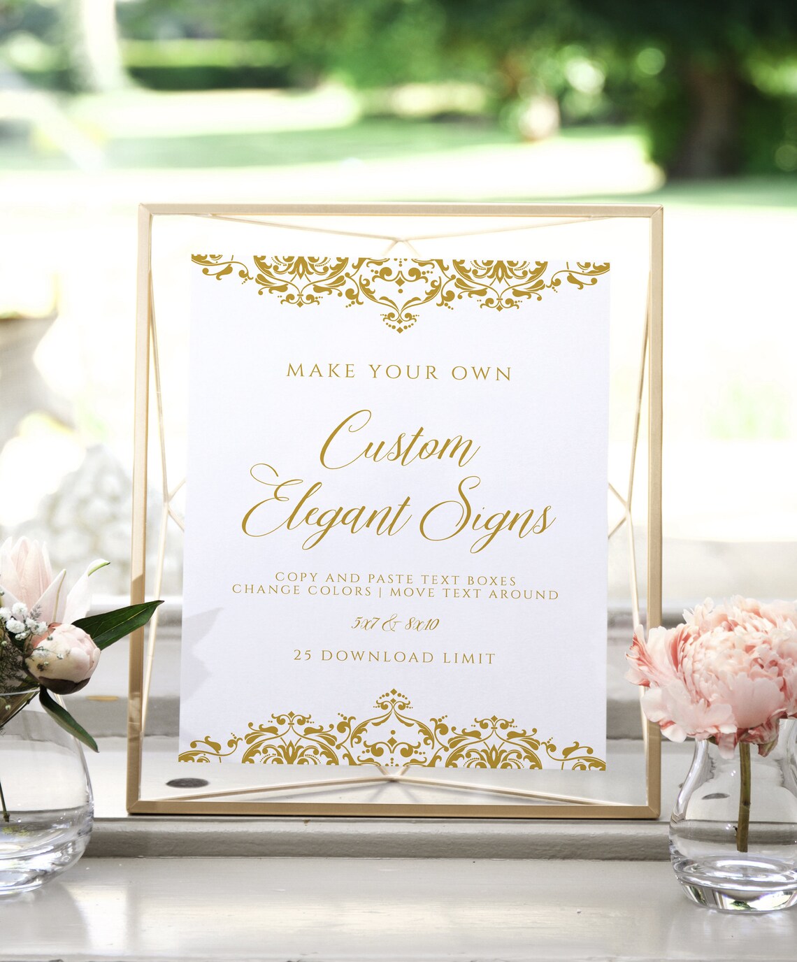 Custom Wedding Signs Elegant Wedding Sign Template Vintage | Etsy