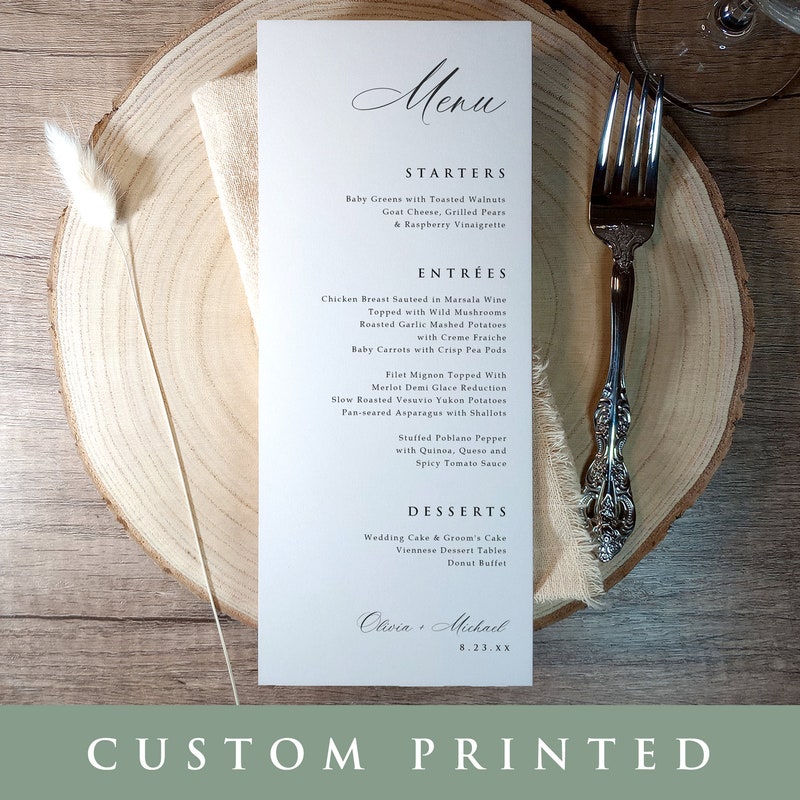 Custom Wedding Menus - Etsy