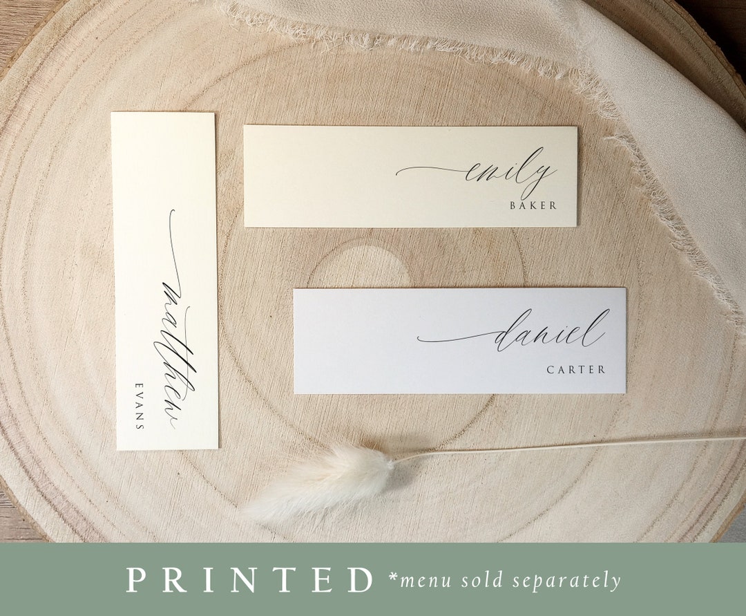 Name Tags for Menus | Printed Name Cards | Menu Name Tags | Modern ...