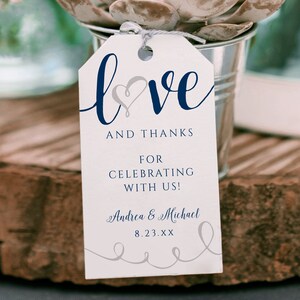 Modern Love Script Heart Calligraphy Wedding or Bridal Shower Favor ...