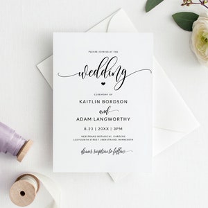 Fun Casual Wedding Invitation Template Editable Color - Etsy