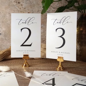 Printed Table Numbers Wedding Table Numbers Double Sided Table Numbers ...