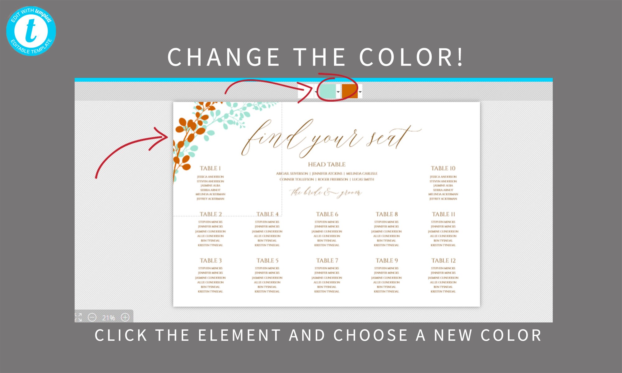 Simple Wedding Seating Chart Exquisite Vines Printable | Etsy