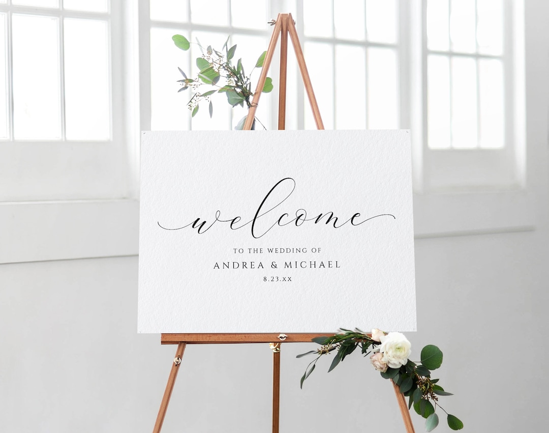Wedding Welcome Sign | Wedding Signage | Luxury Wedding Sign Template ...