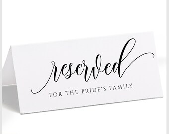 Reserved Sign Wedding Template | Etsy
