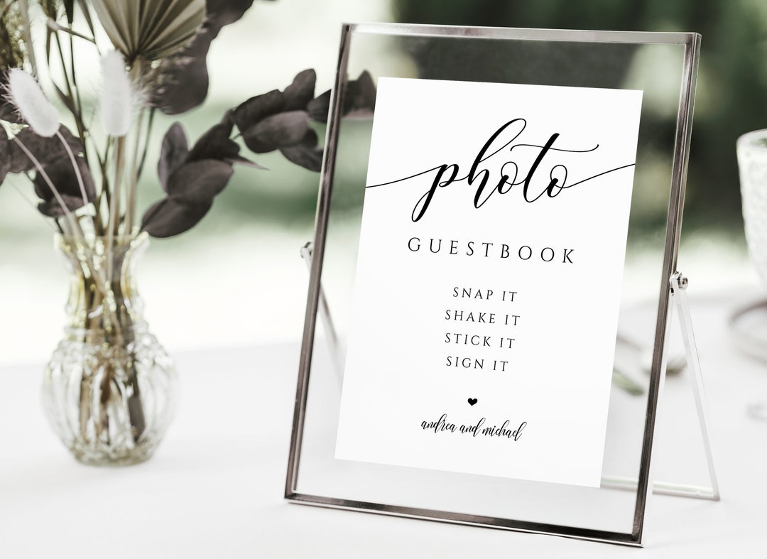 Photo Guestbook Sign Template Printable Wedding Signs Elegant Photo ...