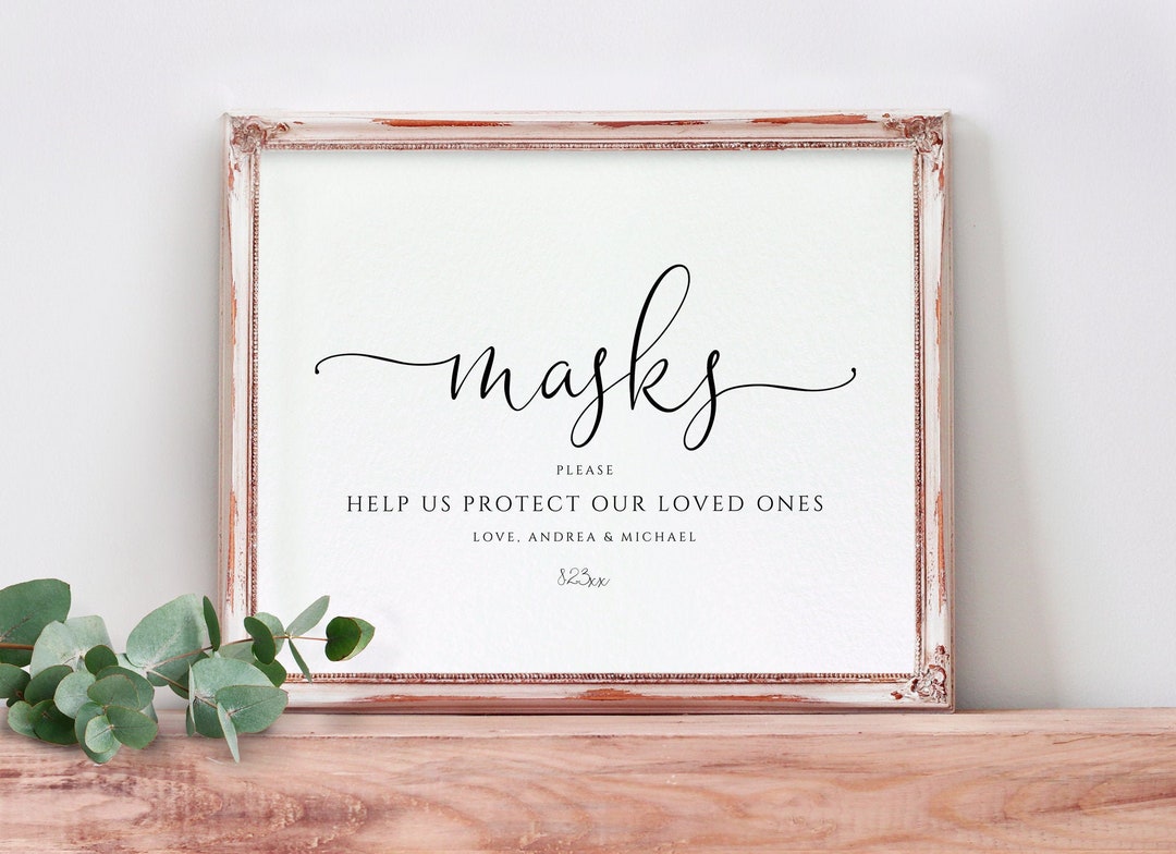 Backyard Rustic Take a Mask Sign for Events Printable Wedding Signs ANY ...