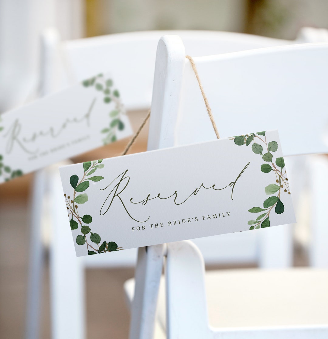 Reserved Sign Template (tent or Hanging) | Printable Reserved Sign ...