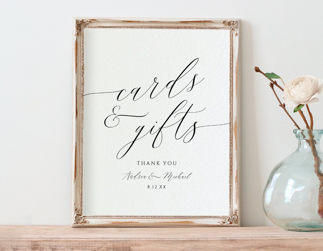 EDITABLE COLOR Cards & Gifts Sign Template | Printable Wedding Signs ...