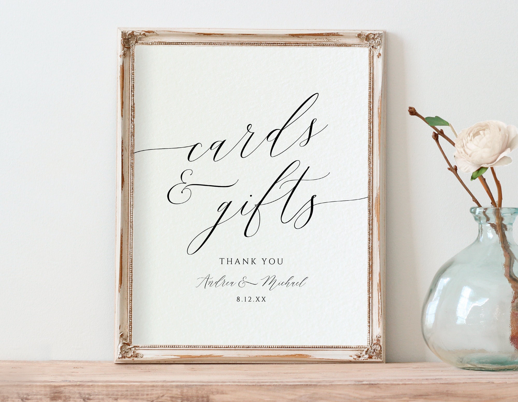 EDITABLE COLOR Cards & Gifts Sign Template Printable Wedding | Etsy