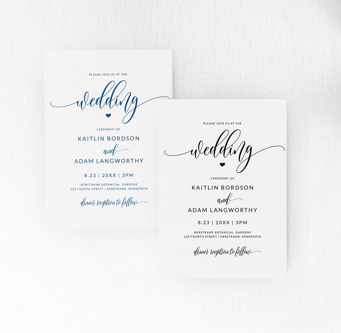 Fun Casual Wedding Invitation Template Editable Color | Etsy