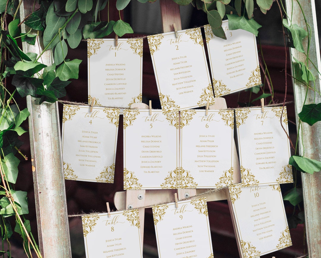 Vintage Wedding Seating Chart Template | Printable Wedding Seating ...