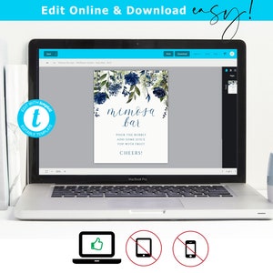 Mimosa Bar Template Bundle - Sign and Tent Cards - Wildflower Bouquet ...