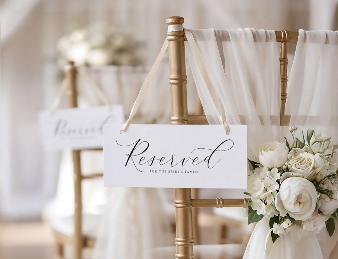 Luxury Wedding Reserved Sign Template: Editable Download W1 - Etsy