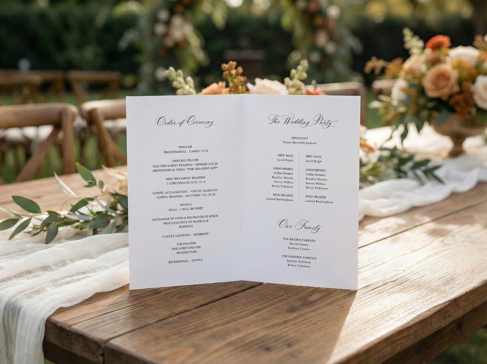 Wedding Program Template | Calligraphy Script Editable Booklet ...