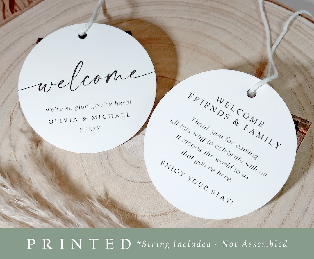 Wedding Welcome Bag Tags: Modern Script, Hotel Guest Gift Tags - Etsy