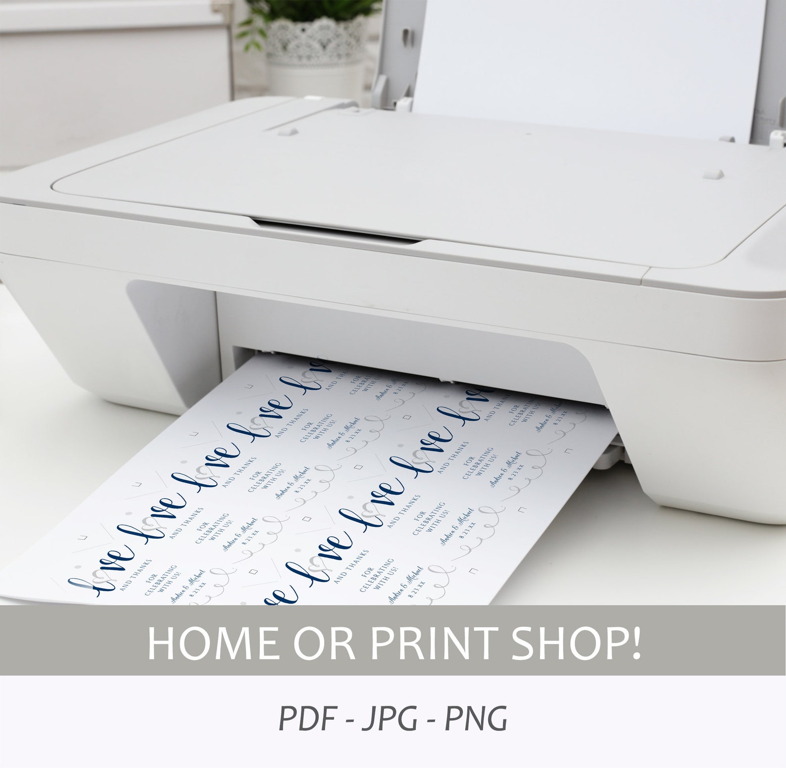 Modern Love Script Heart Calligraphy Wedding or Bridal Shower | Etsy