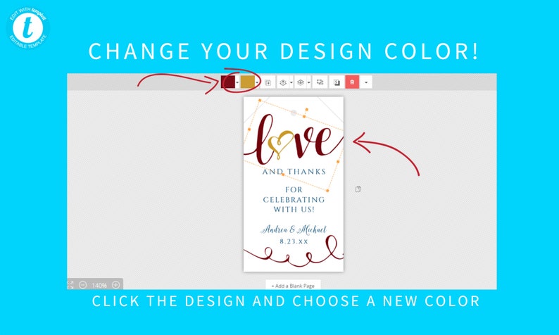 Modern Love Script Heart Calligraphy Wedding or Bridal Shower | Etsy