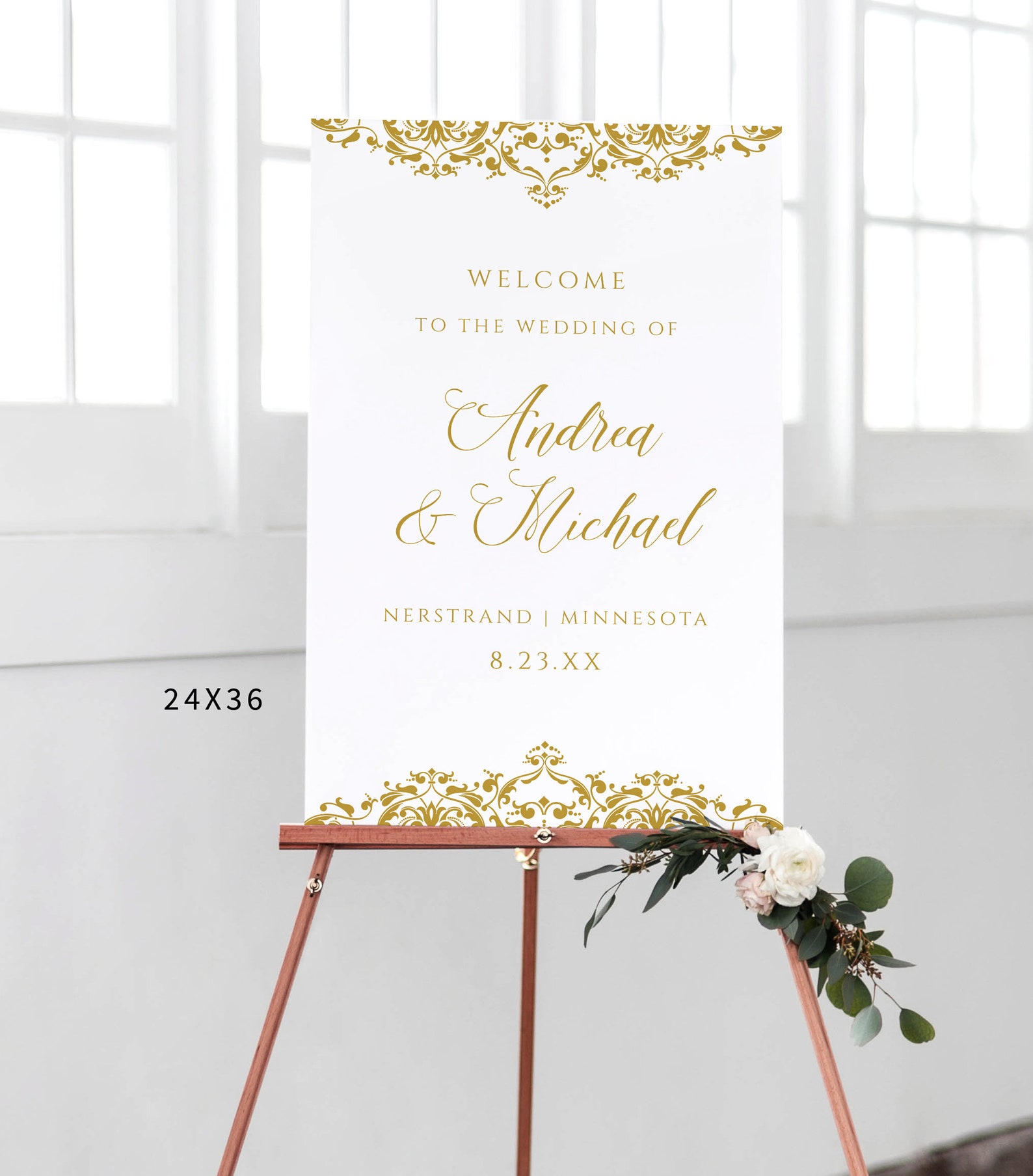 Elegant Welcome Sign Template Ornate Wedding Signs Natalia | Etsy