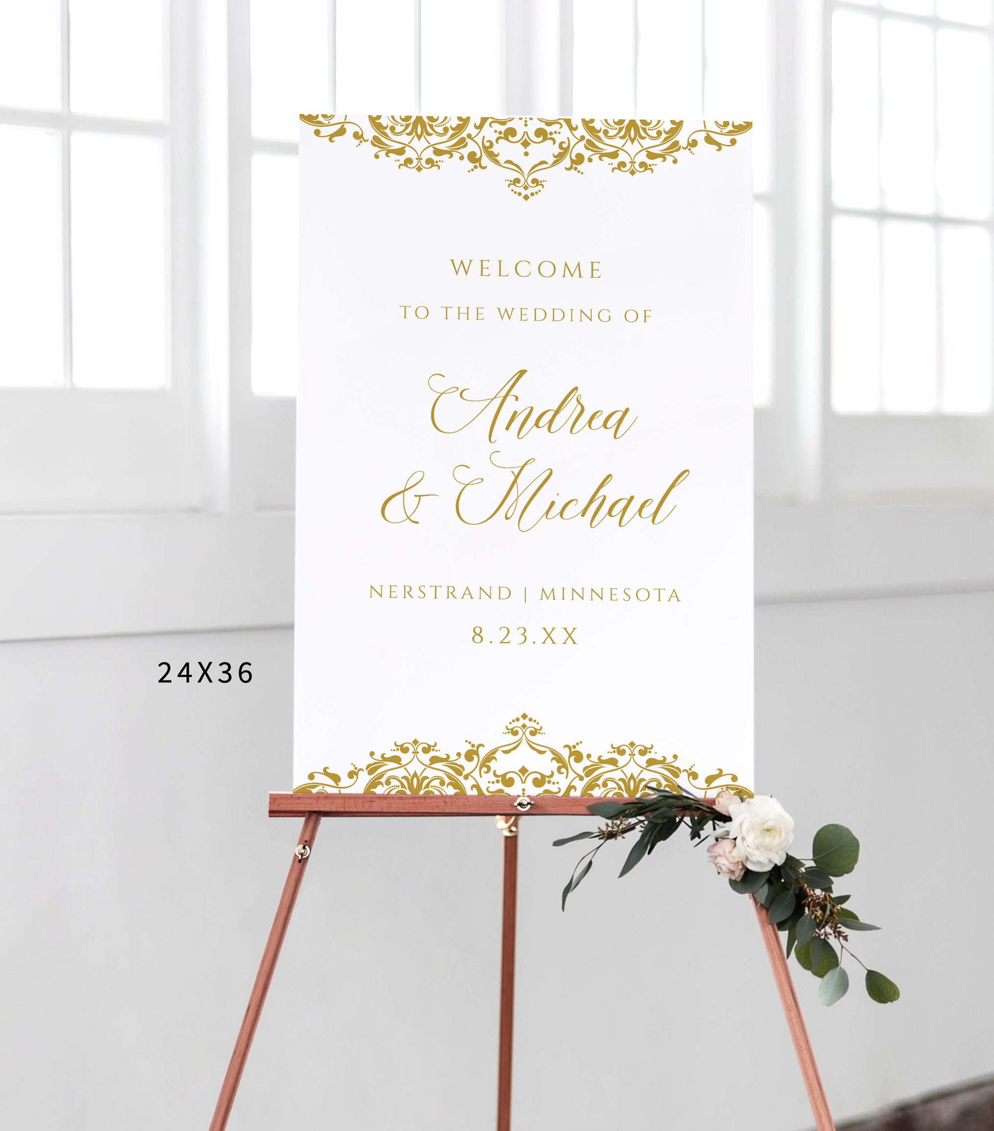 Elegant Welcome Sign Template Ornate Wedding Signs Natalia | Etsy