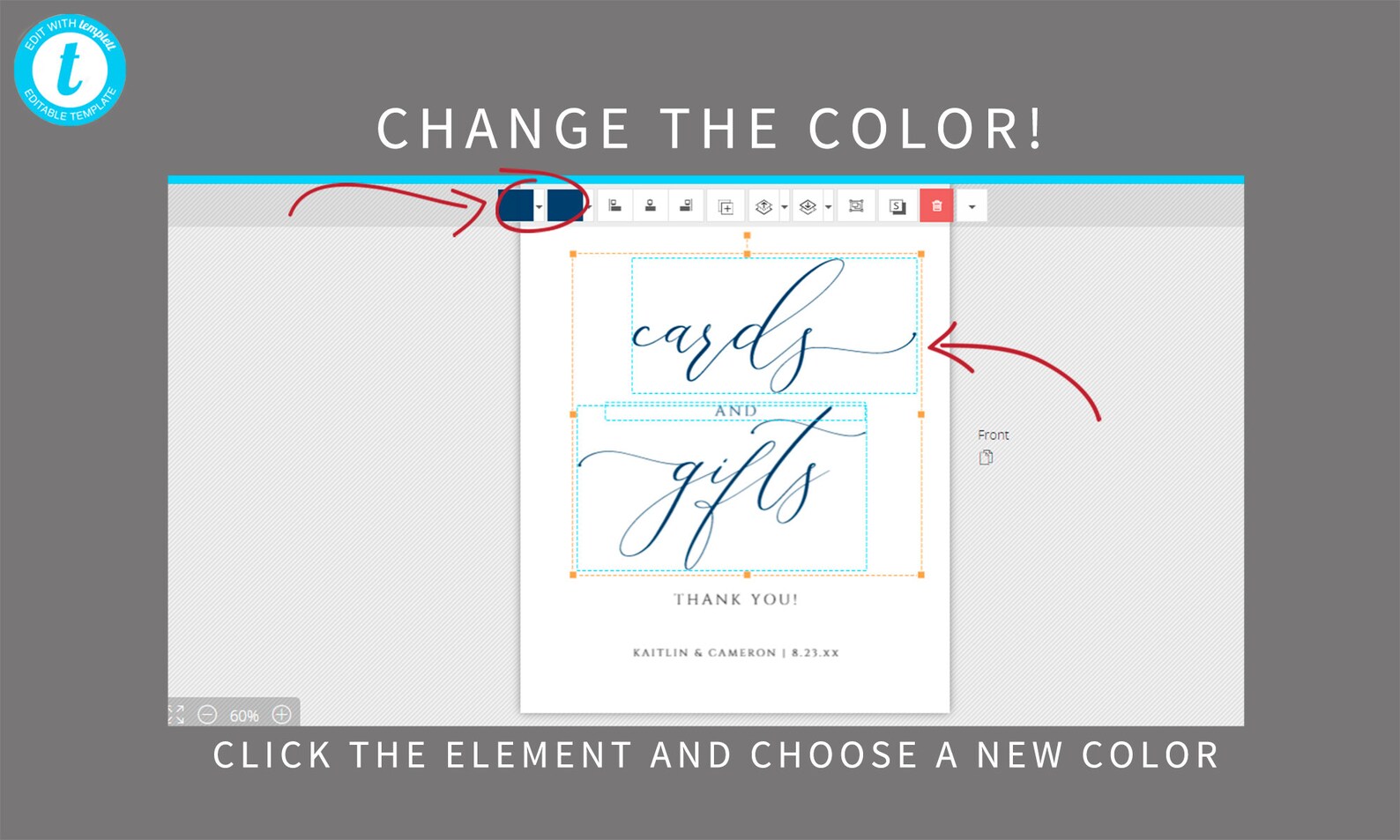 Printable Cards & Gifts Sign Editable Color Printable - Etsy