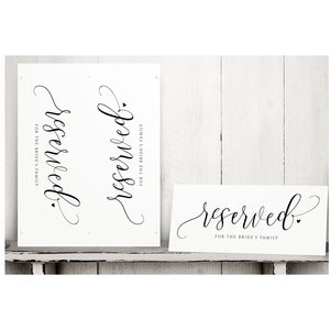 Reserved Sign Template Reserved Card to Hang on Chairs Wedding Reserved ...