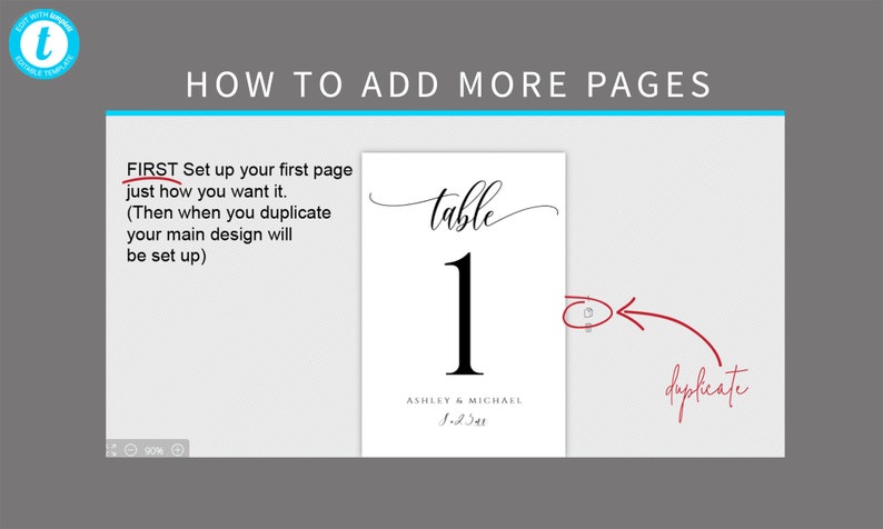 Editable Wedding Table Numbers Download Template 4x6 | Etsy