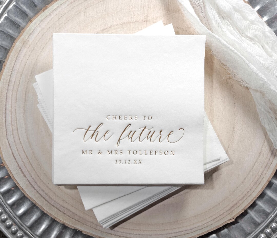 Personalized Gold Foil Engagement Party Napkins: Bridal Shower Decor - Etsy