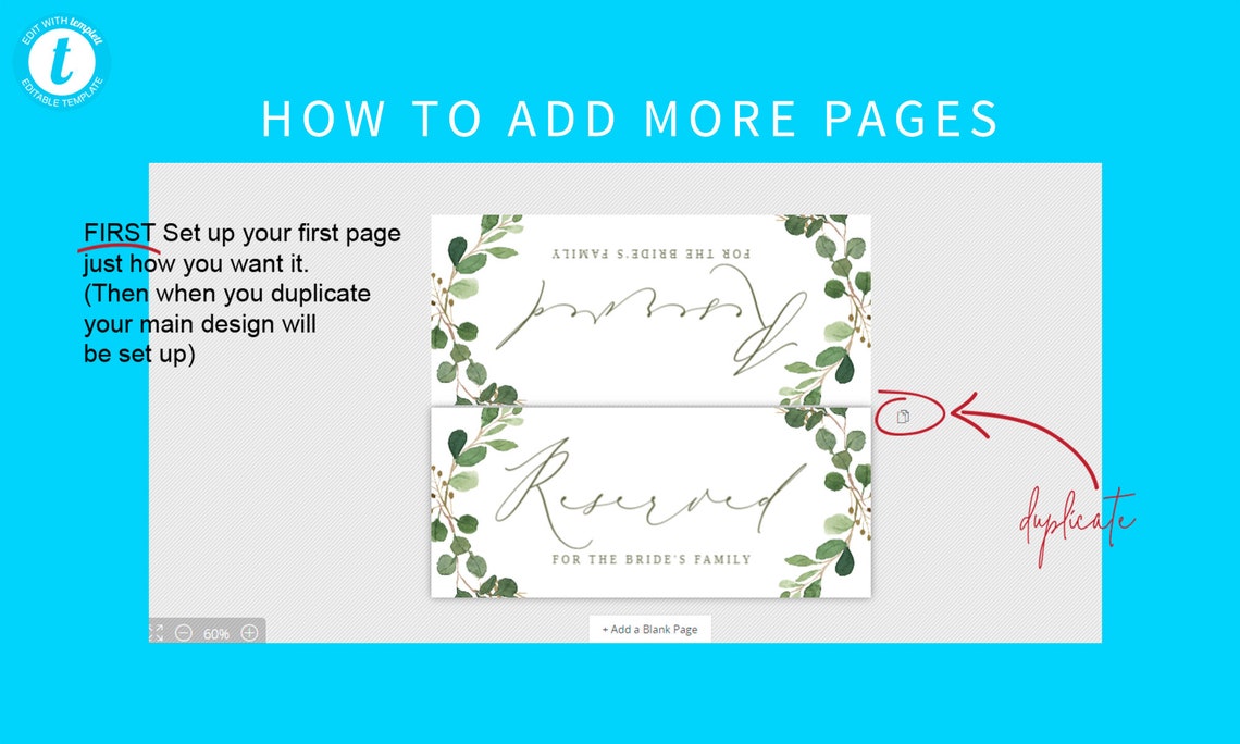 Reserved Sign Template tent or Hanging Printable Reserved - Etsy