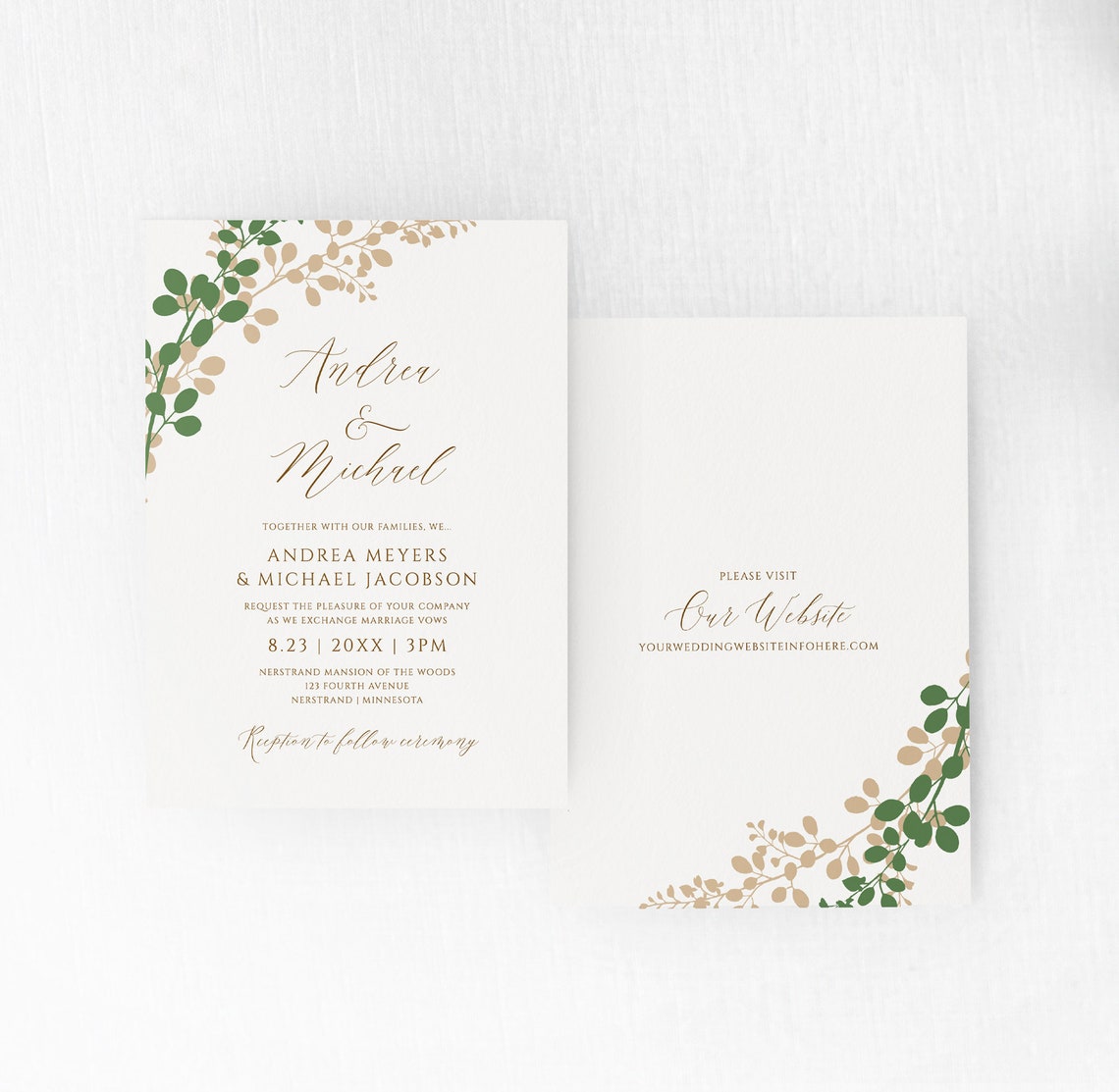 Editable Color Wedding Invitation Template Exquisite Vines - Etsy
