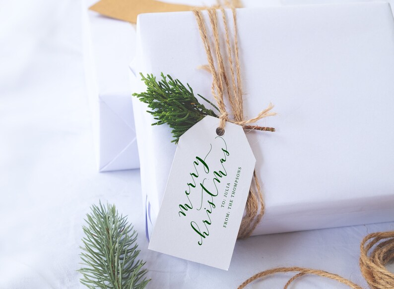 Personalized Christmas Tags, Christmas Gift Tag, Holiday Tags, Merry ...