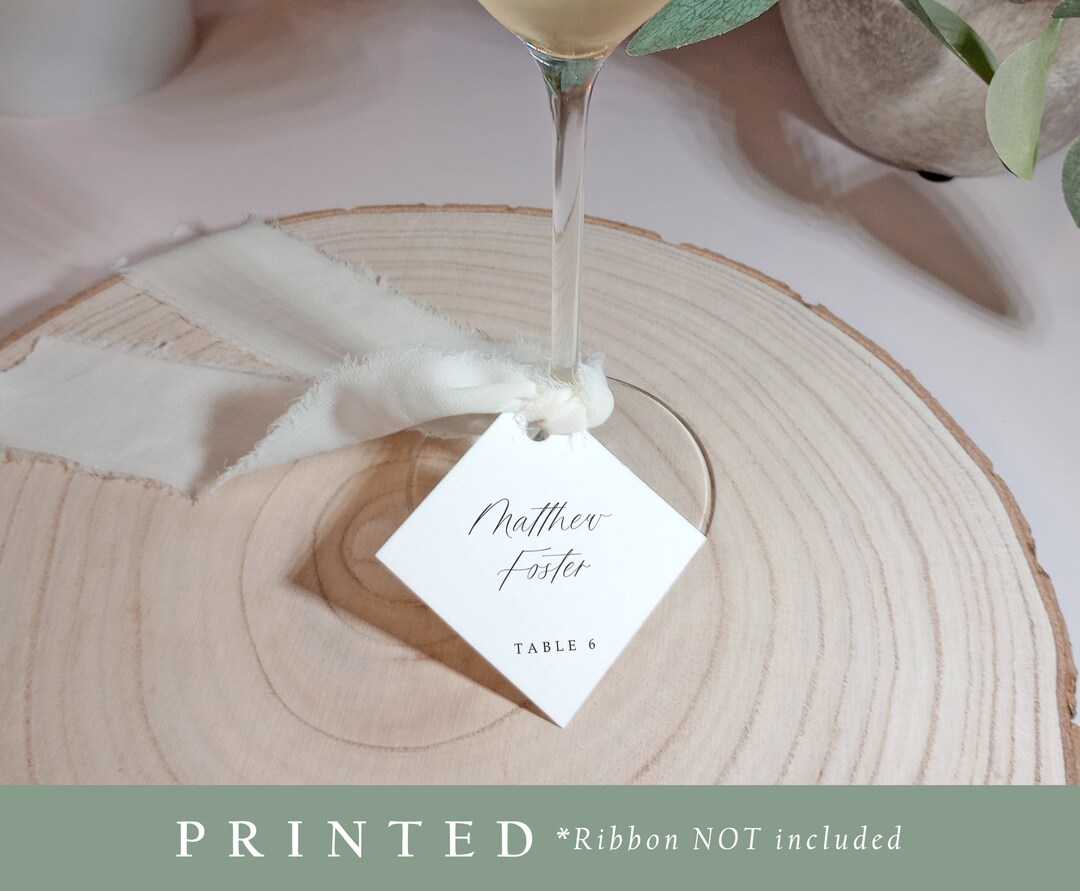 Champagne Name Tags | Square Name Tags | Wedding Name Tags | Printed ...